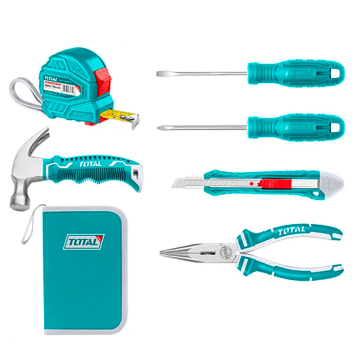 Kit Juego Herramientas Manuales 6 Piezas En Estuche Total