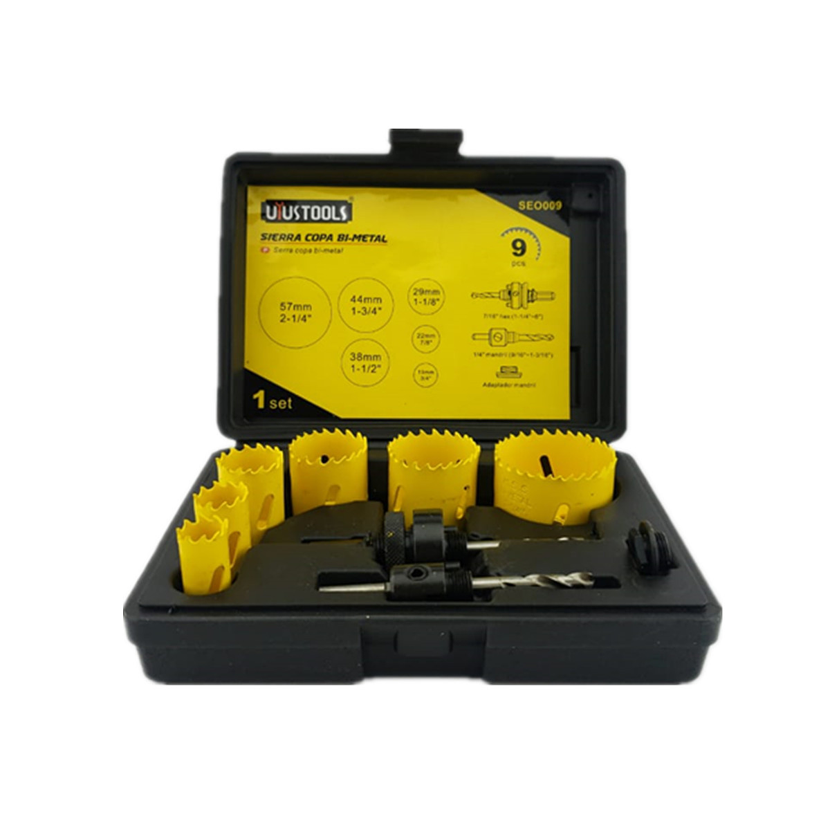 sierra copa bi-metal 9 piezas uyustools