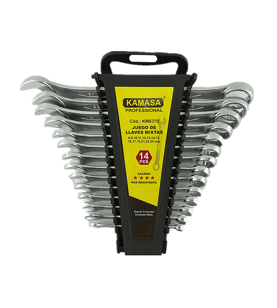 Kit Set Juego De Llaves Punta-corona 14 Piezas Kamasa Km6370