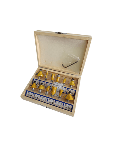 Kit Juego Fresas 12 Piezas 1/4 6.35mm Tupi Router Fresadora