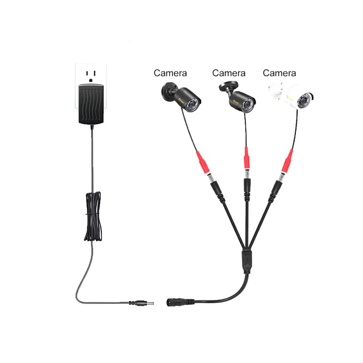 Cable Divisor De Poder Pulpo 1 A 4 Para Cámara Seguridad ...