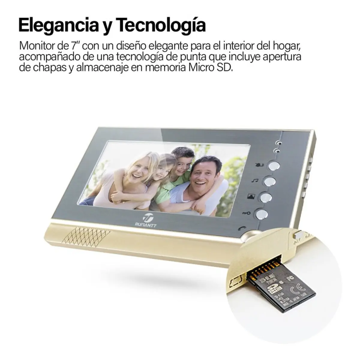 Monitor 7 Tft Lcd Color Interior Para Video Portero Hd M...
