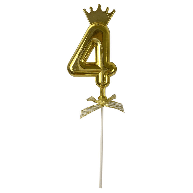 Topper Número 4 Dorado 1 Uni