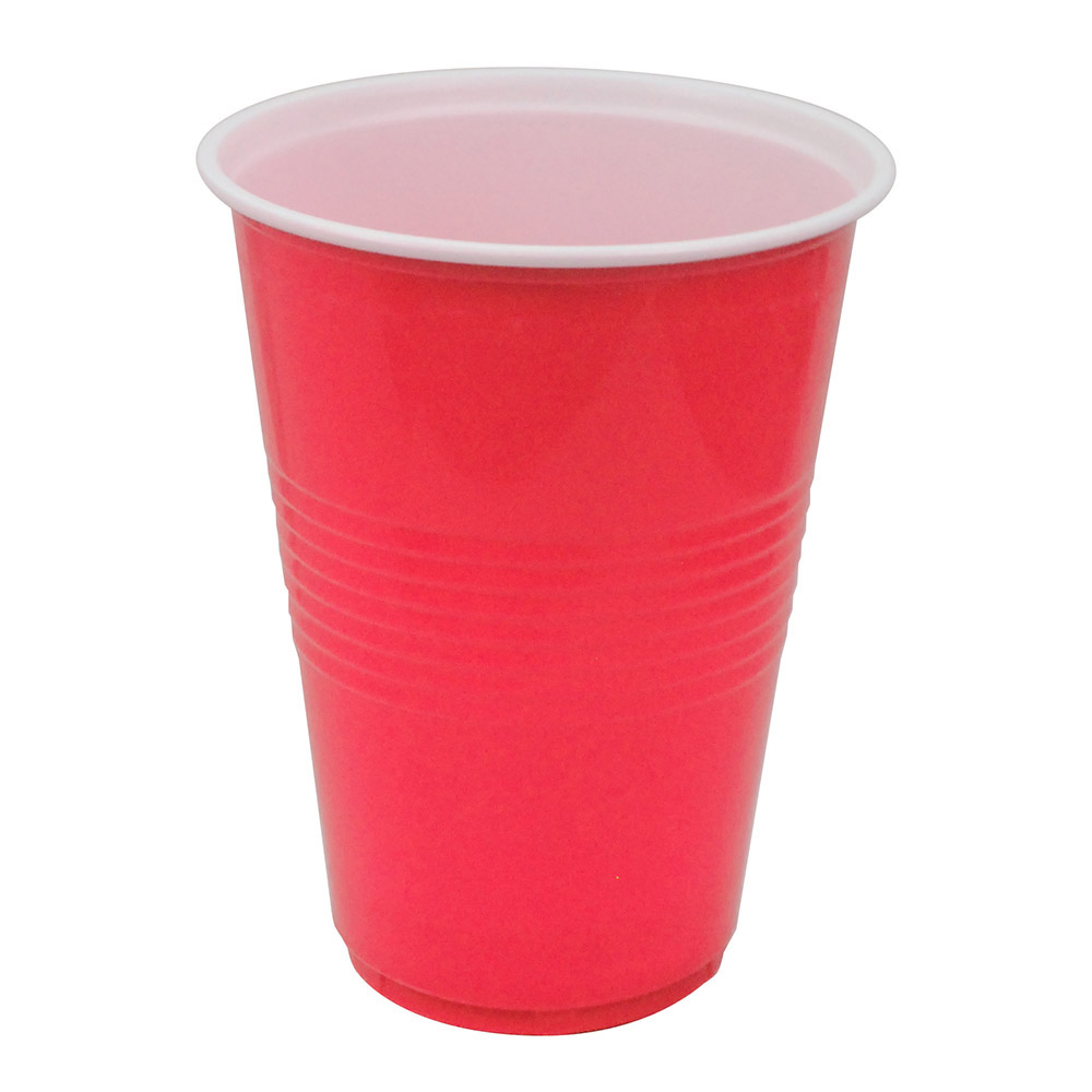 Vaso Plástico 450ML Rojo Blanco 10 Uni