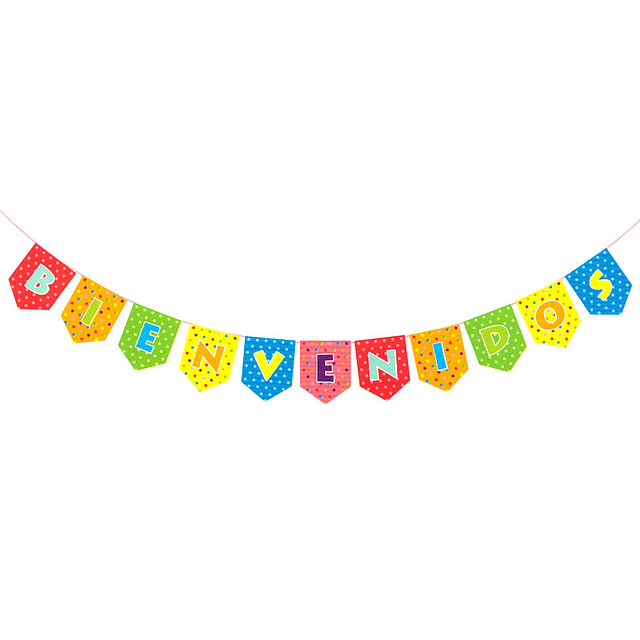 Banner Bienvenidos Banderínes Dots 1 Uni