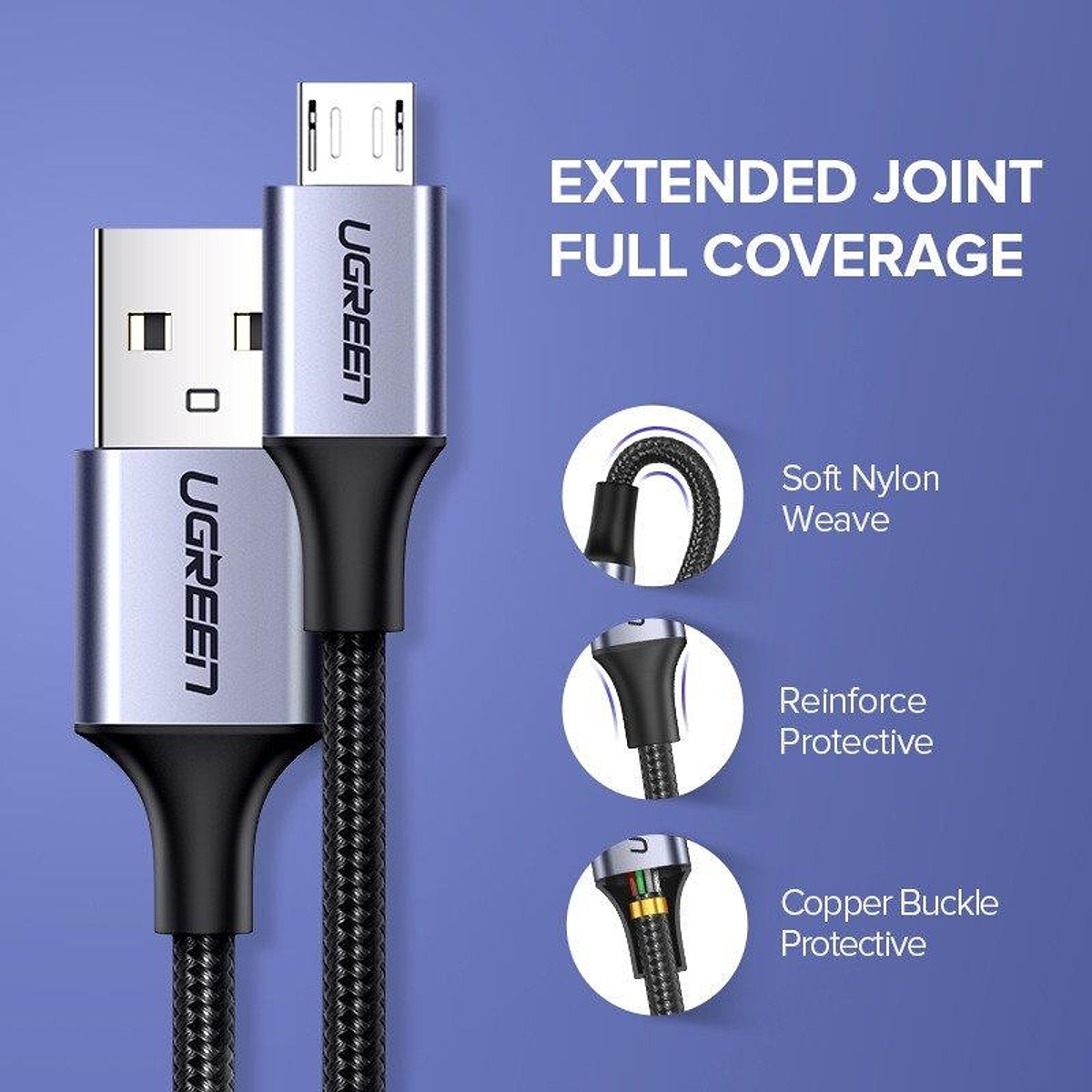 CABLE USB A MICRO USB 3A 2 METROS