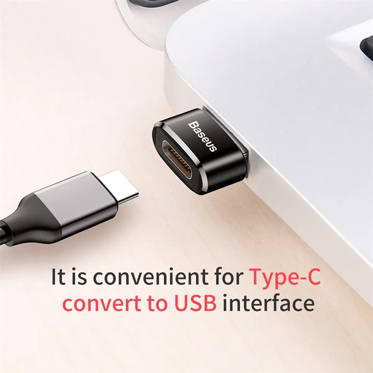 ADAPTADOR BASEUS USB MACHO A TIPO-C HEMBRA