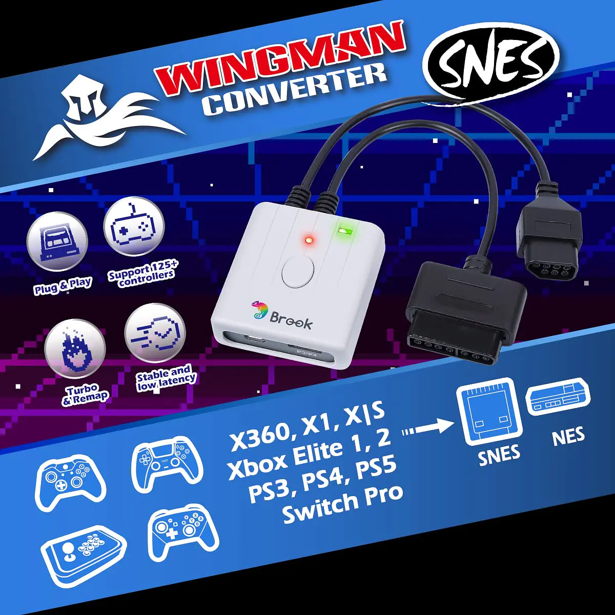 Brook Wingman SNES Multi-Consola a Super Nintendo y Nintendo