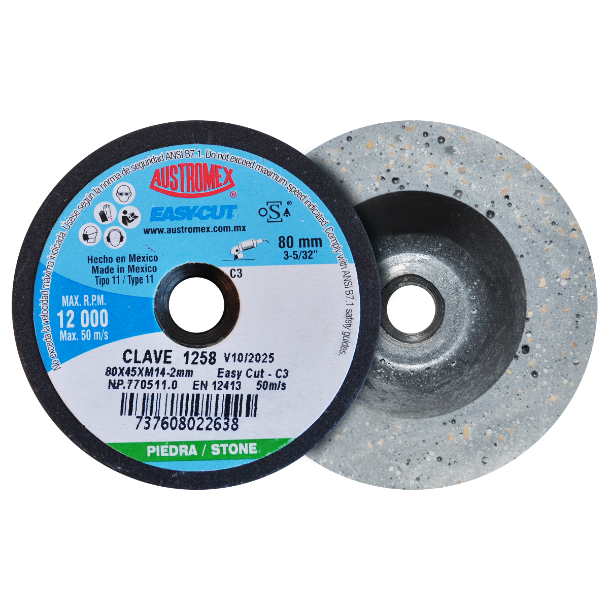 Copa Shellac - Tipo 11 De 80 X 45 X M14-2 Mm, Easy Cut