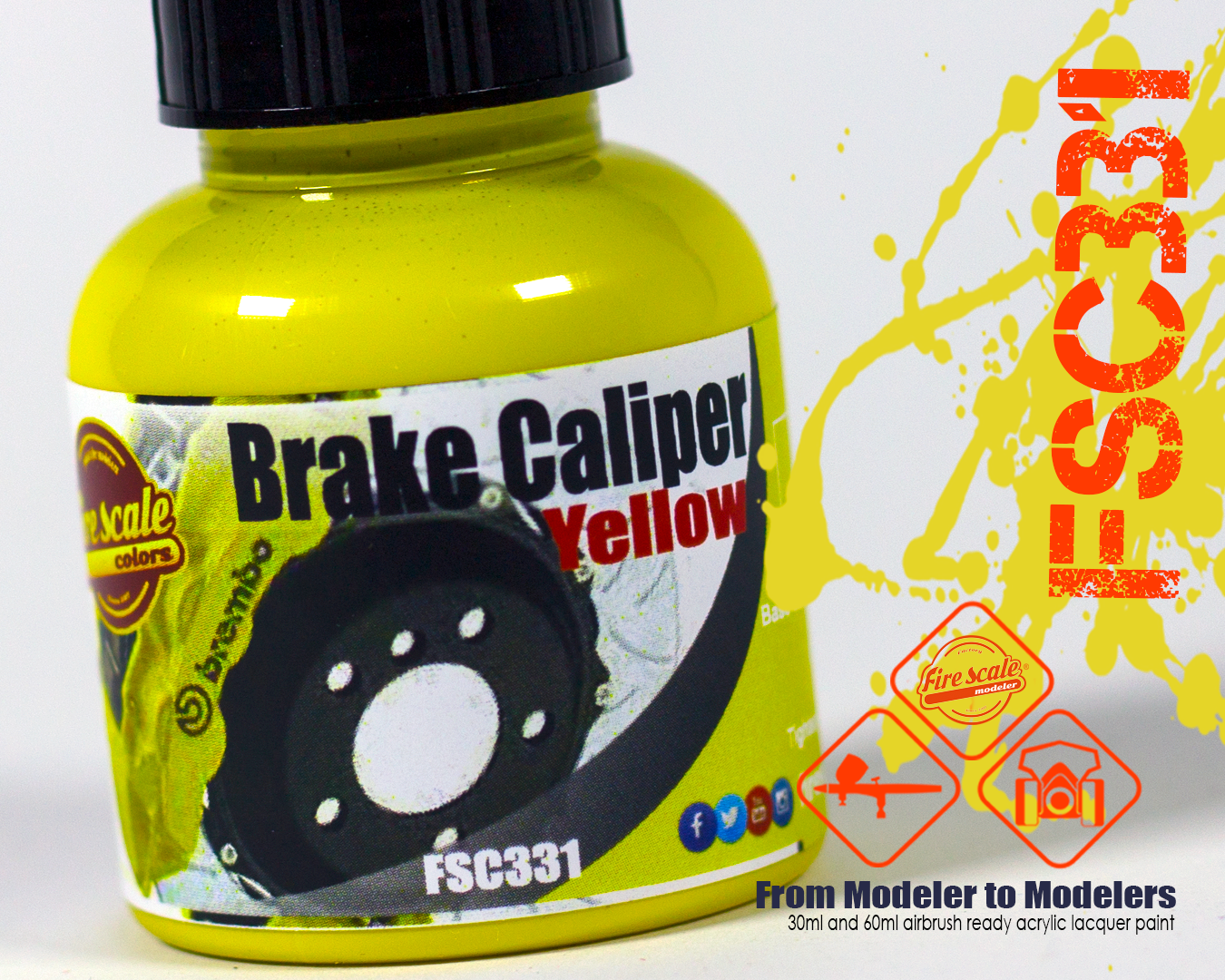 Yellow Brake Caliper