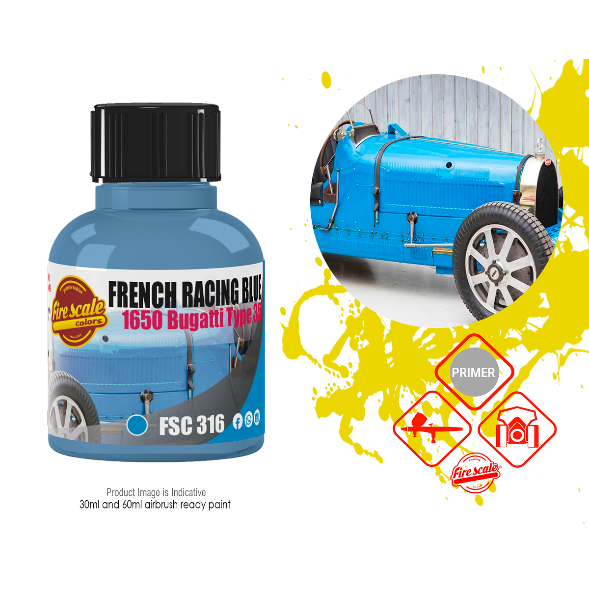 French Racing Blue 1650 Bugatti Type 35