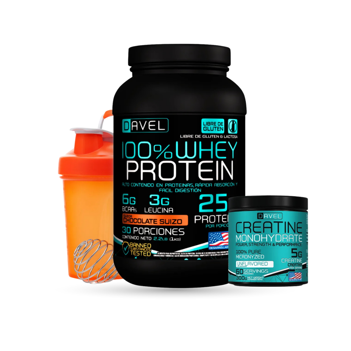 Pack Proteina Whey Protein Davel - Chocolate Suizo 1kg