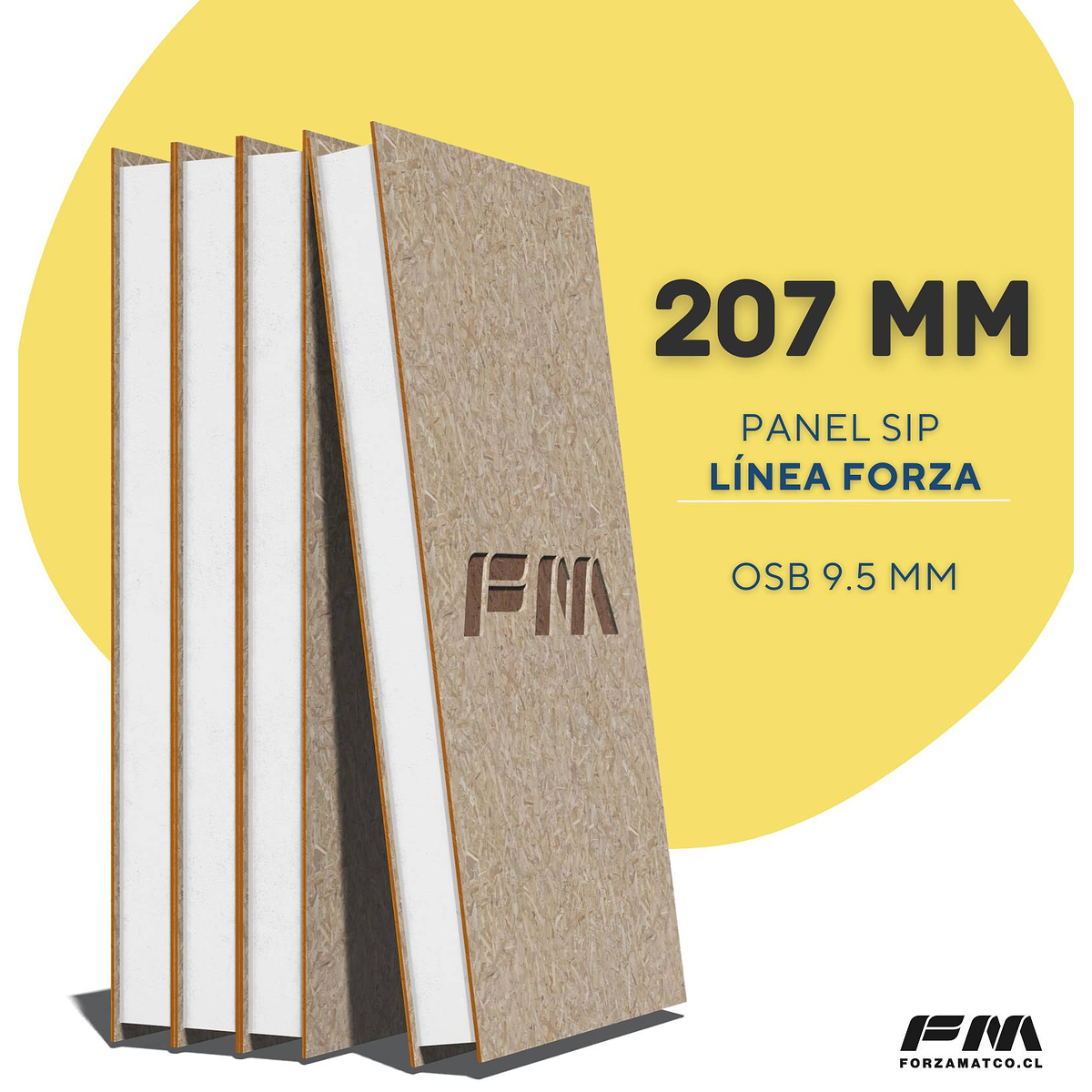 Panel Sip 207mm (2x8 Cepillado) OSB 9.5mm