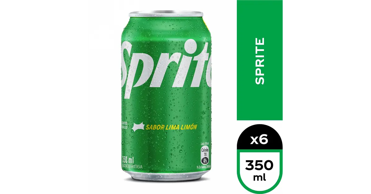 Bebida lata sprite normal pack 6 und 350 ML -SPRITE