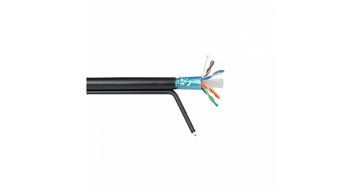 UTP CAT6 EXTERIOR-PE CU 300MT F/UTP C/PORTANTE NEGRO UNIFI