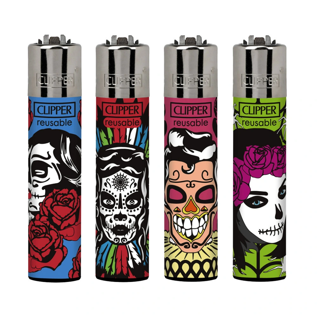 Encendedor Clipper Recargable Con Gas Calaca - Fumetas Store