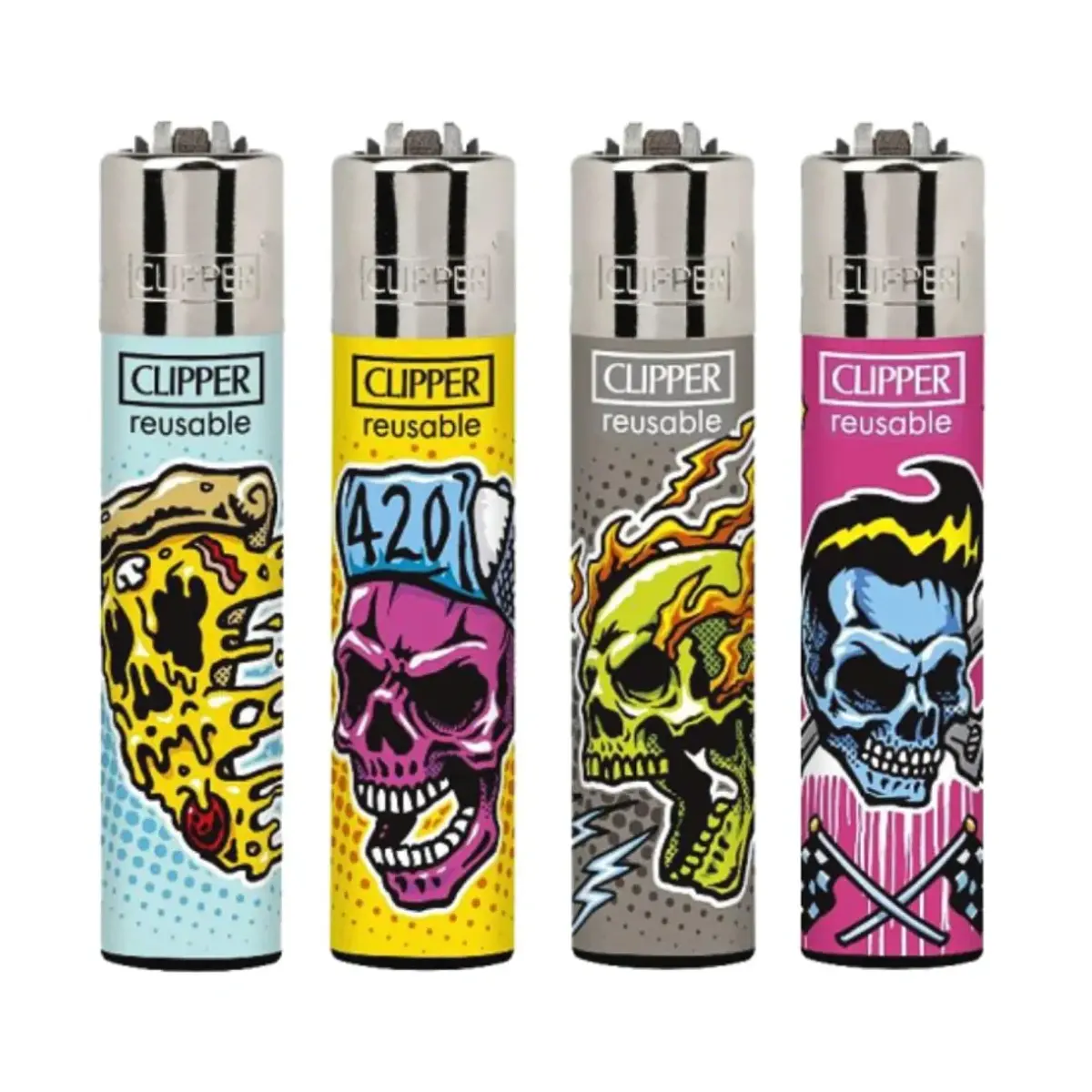 Encendedor Clipper Living Skull 2A Recargable - Fumetas