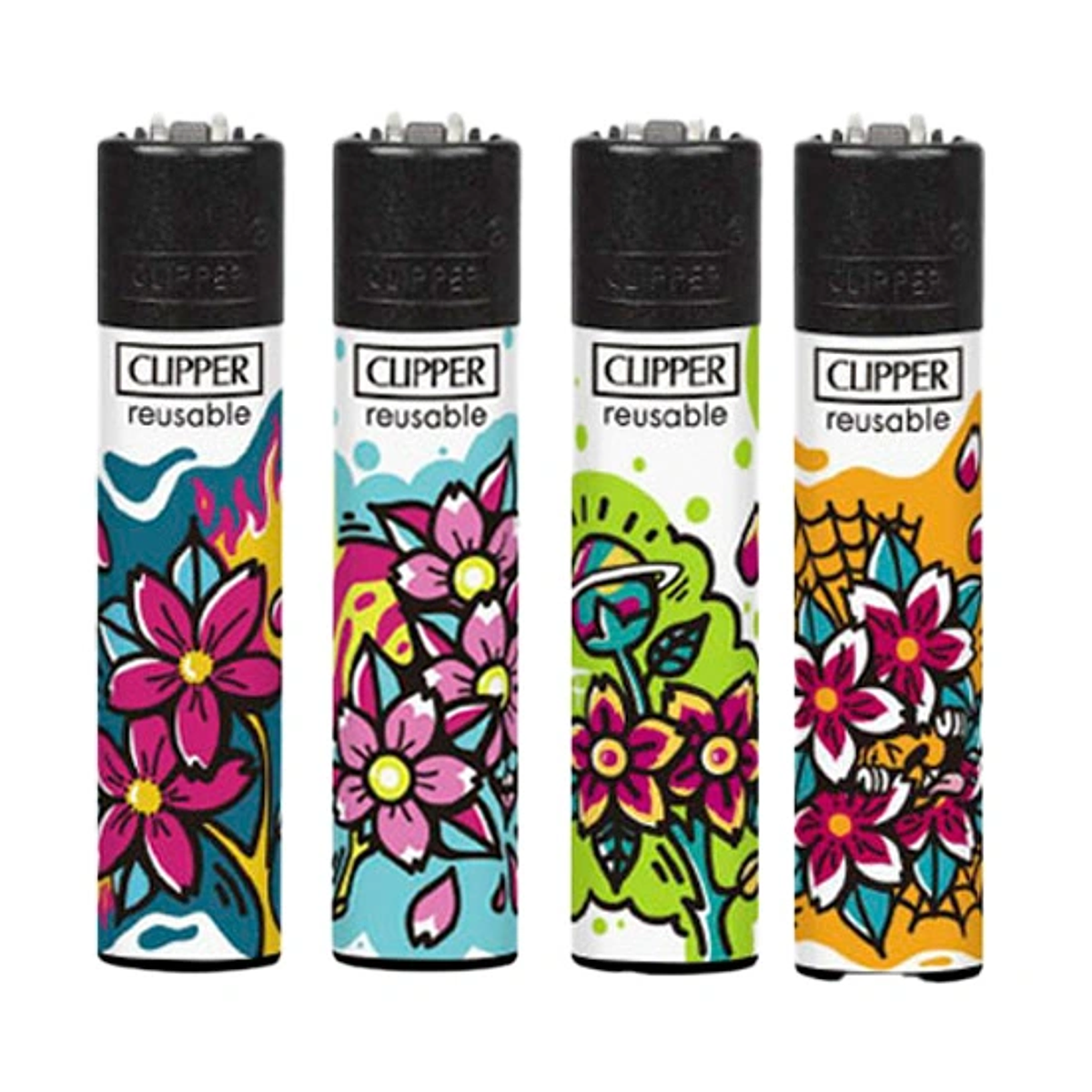 Encendedor Clipper Recargable Planet Flowers 3