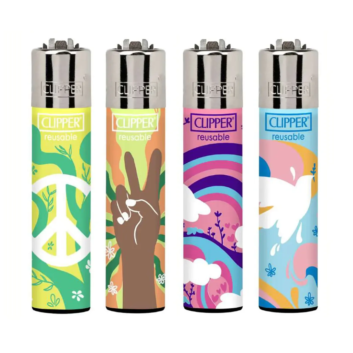 Encendedor Clipper Hippie Peace 4B Recargable -Fumetas Store