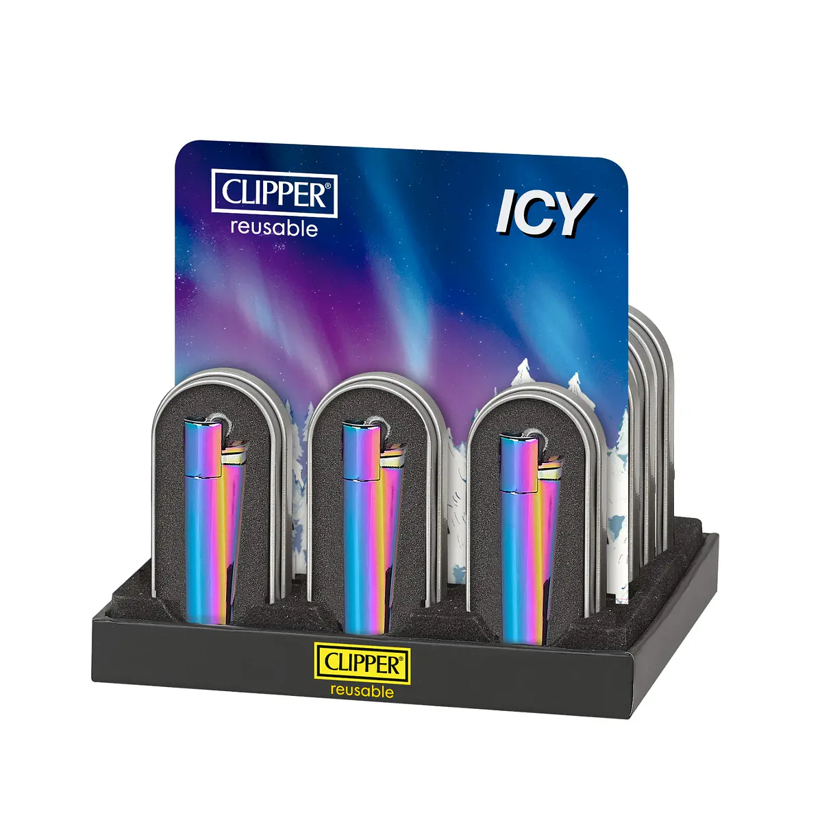 Encendedor Clipper Metálico Icy