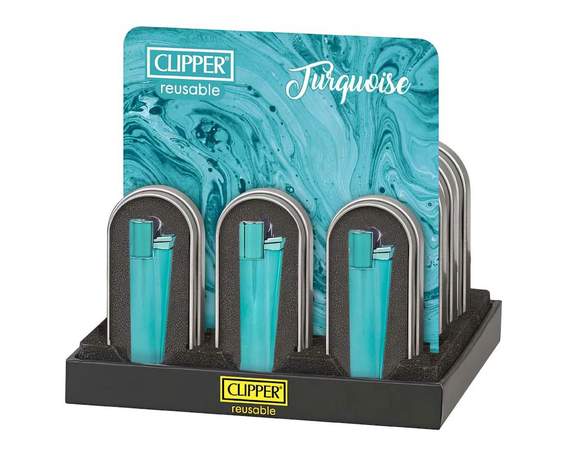 Encendedor Clipper Metálico Turquesa