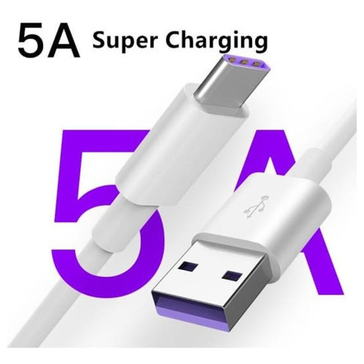 Cable Usb Tipo C 5a Super Flash Charge 1 Metro Carga Rápida