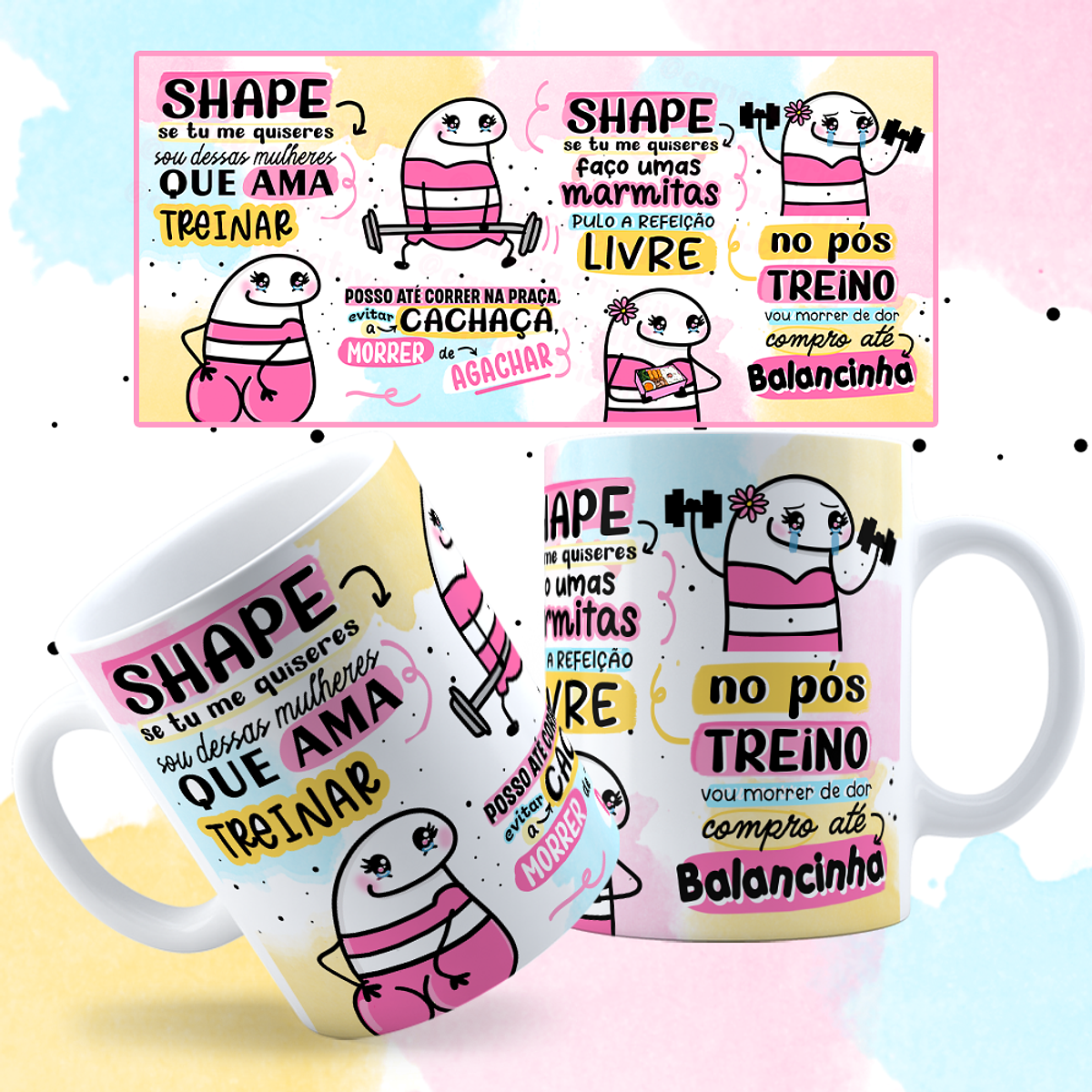 ARQUIVO CANECA SHAPE SE TU ME QUISER MEME FLORK - CANECA CRI