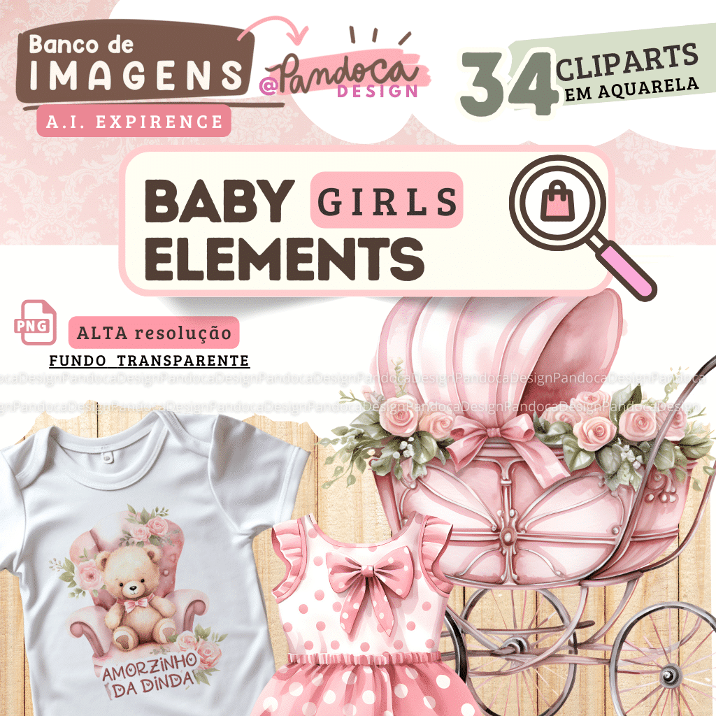 Kit digital baby elementos - Pandoca