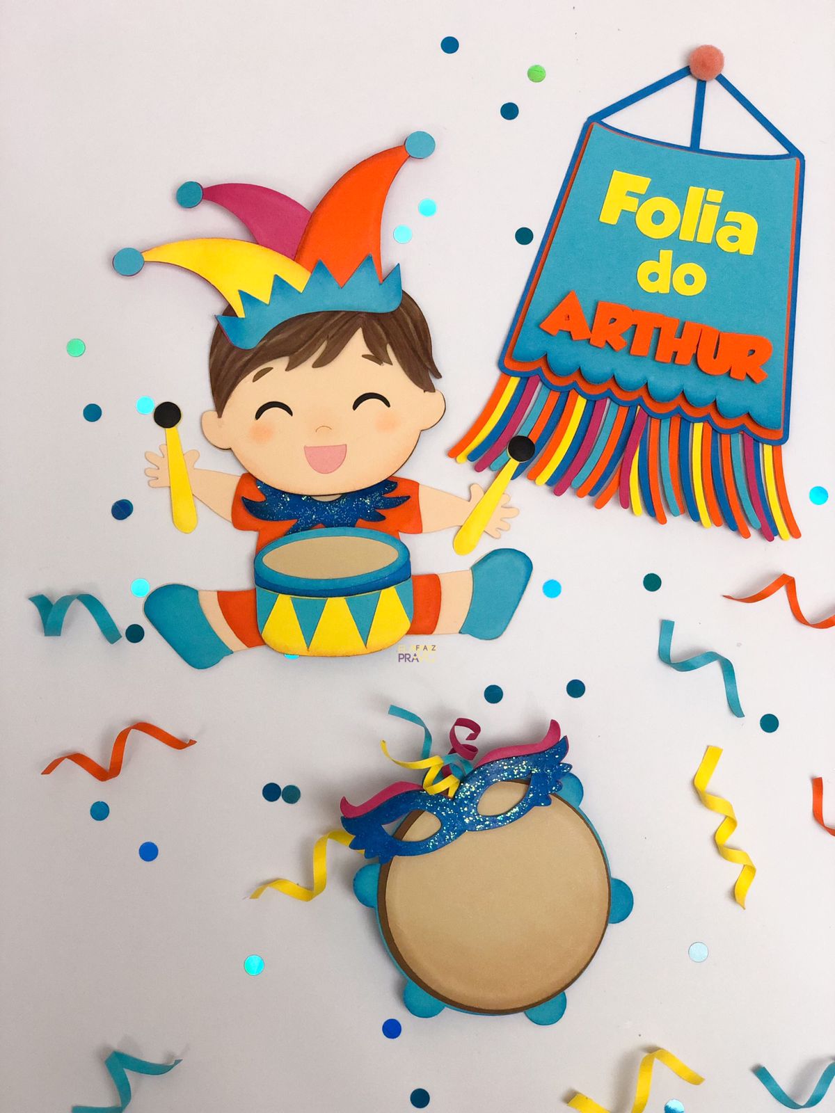 Arquivo Topo de Bolo Carnaval Bebê Bobo da Corte - EM CAMADA