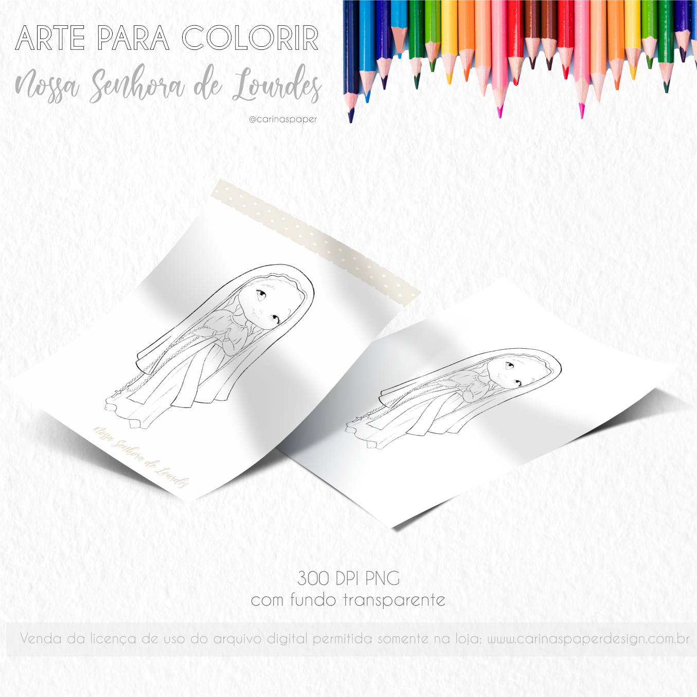 Arquivo artes para colorir santinhos - carinas paper