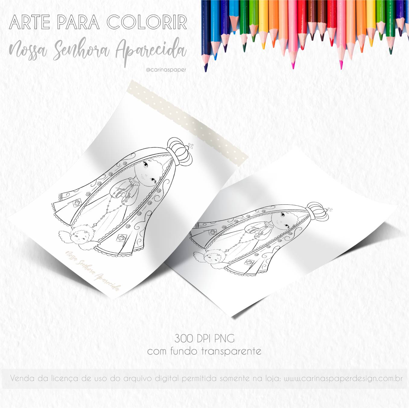 Arquivo artes para colorir santinhos - carinas paper