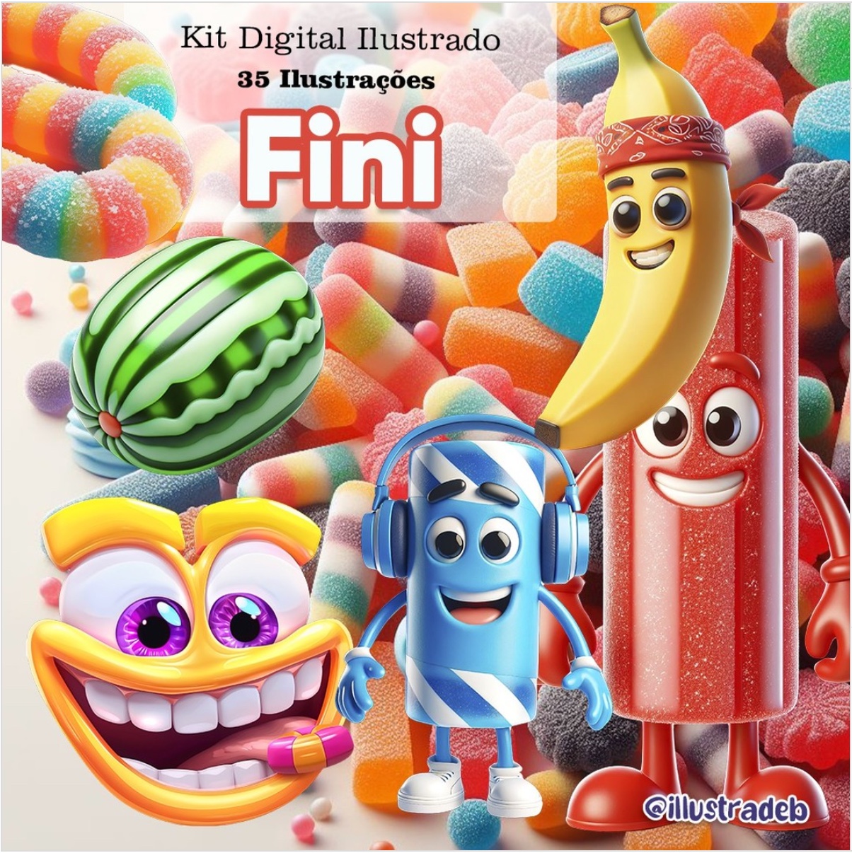 Kit Digital Bala Fini - ILLUSTRADEB
