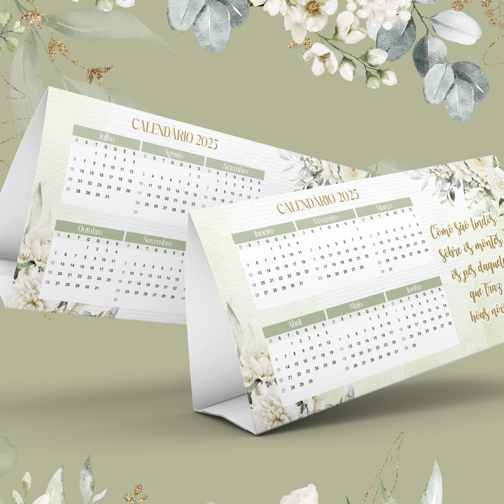 Arquivo Digital Calendário de Mesa 2025 Floral - BICHO PAPEL