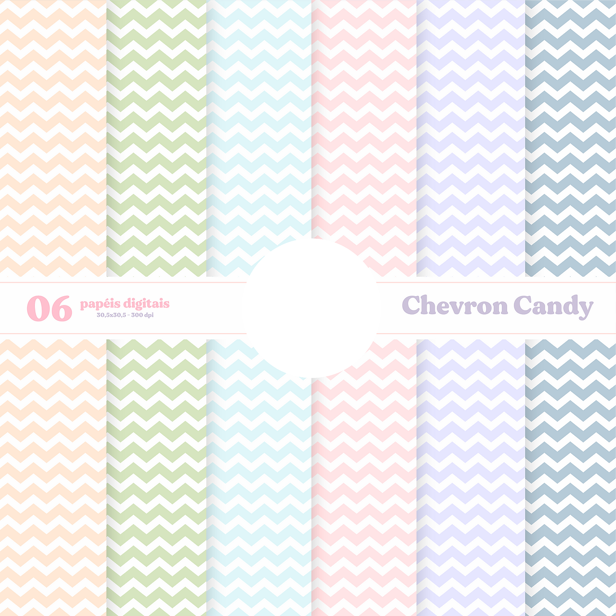 Kit Digital Papéis Chevron Candy - VÊ