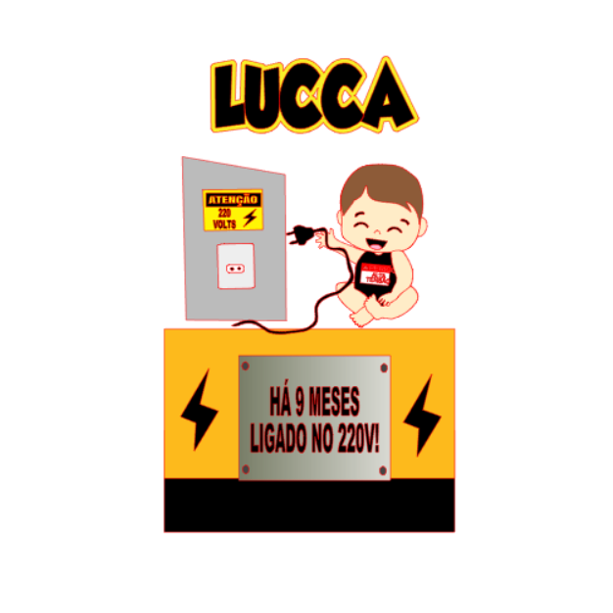 Arquivo Topo de Bolo Bebê Ligado no 200v - EM CAMADAS