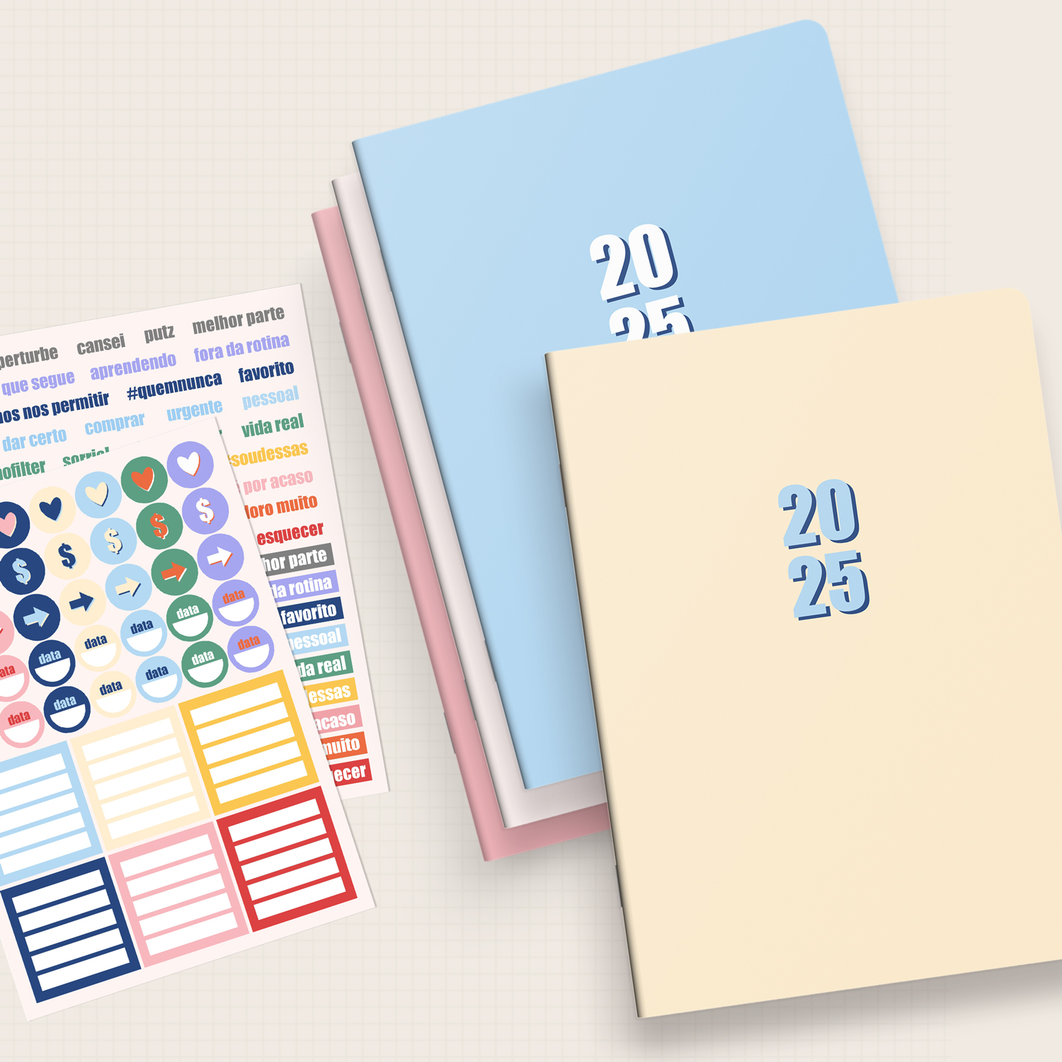 Arquivo Capas Planner Trimestral Coleção Color Block Brochur