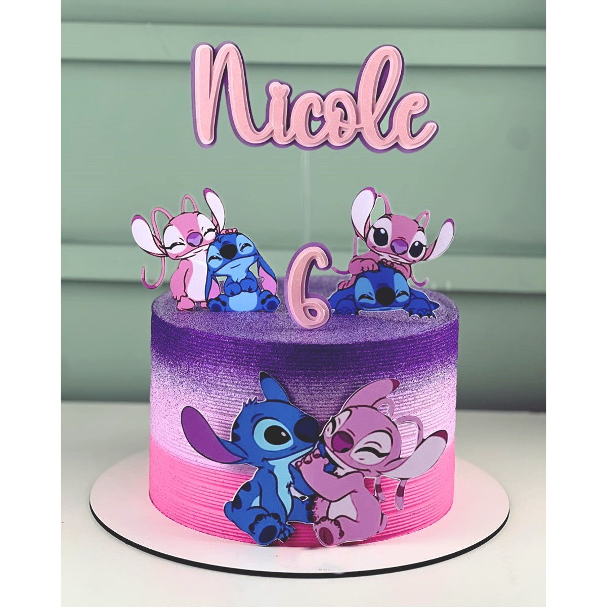 Arquivo Topo de Bolo Stitch e Angel