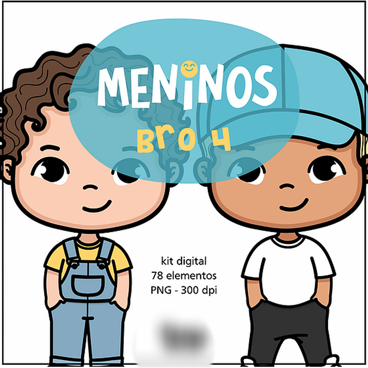 Kit Digital Meninos Bro 4 - Fofys