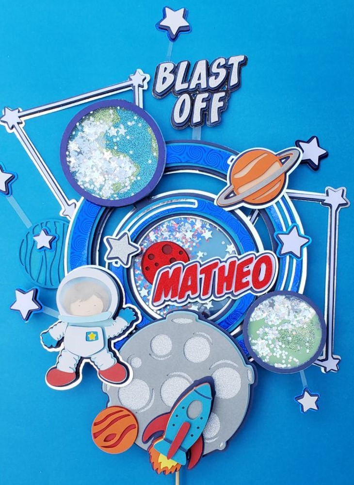 Arquivo topo de bolo Astronauta