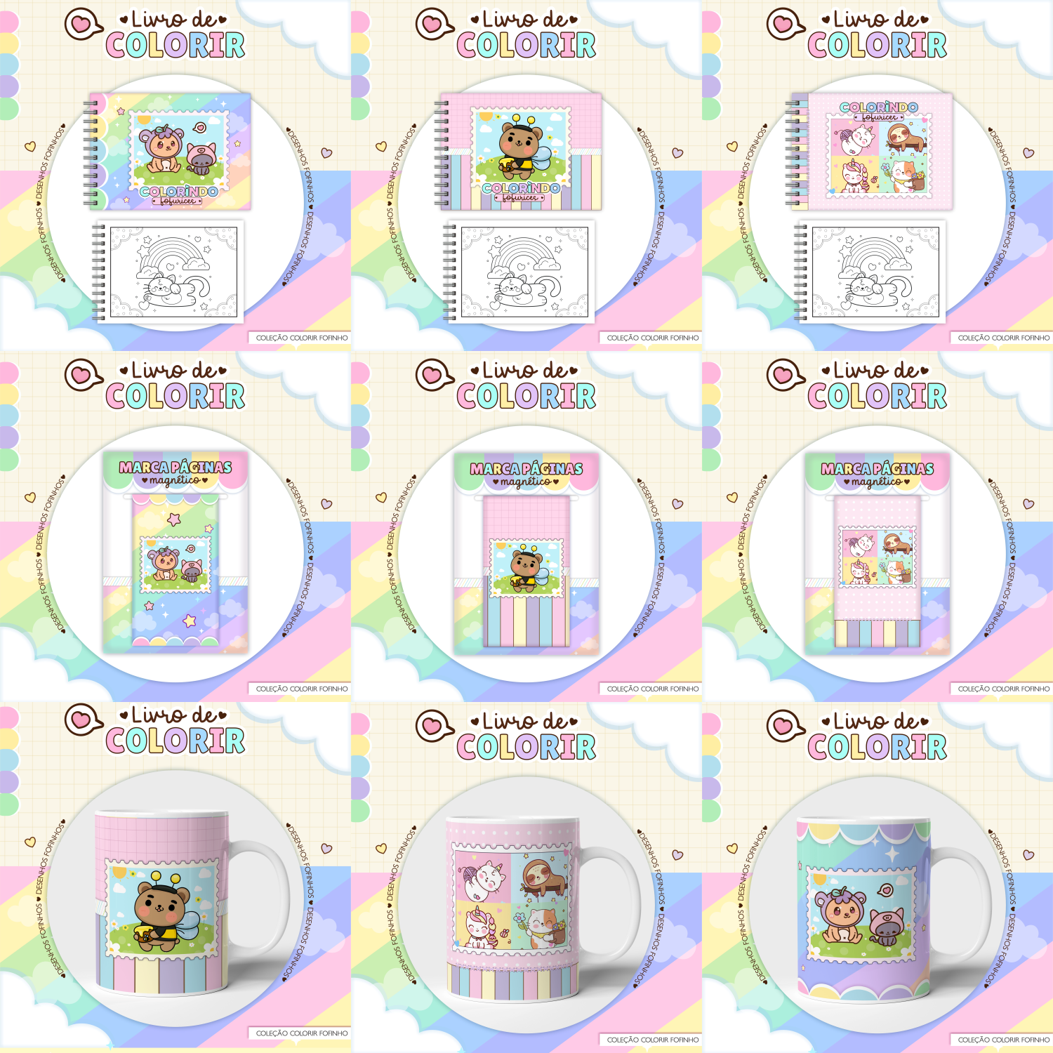 Arquivo caderno de colorir fofinho - LINA