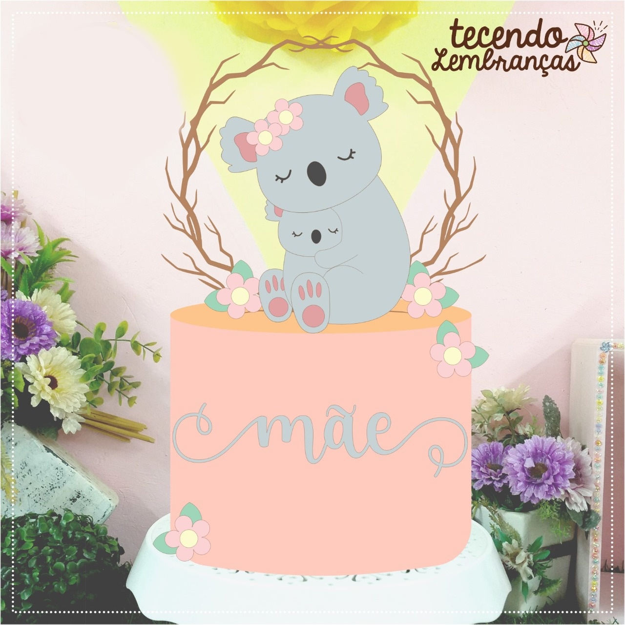 Arquivo dia das mães topo de bolo coala e baby BB