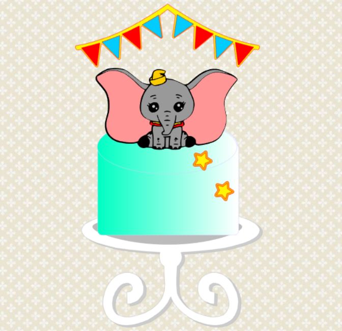 Arquivo topo de bolo Dumbo