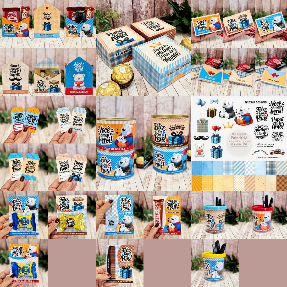 Arquivo Dia dos Pais Caixa Envelope Tile - Telma Contel