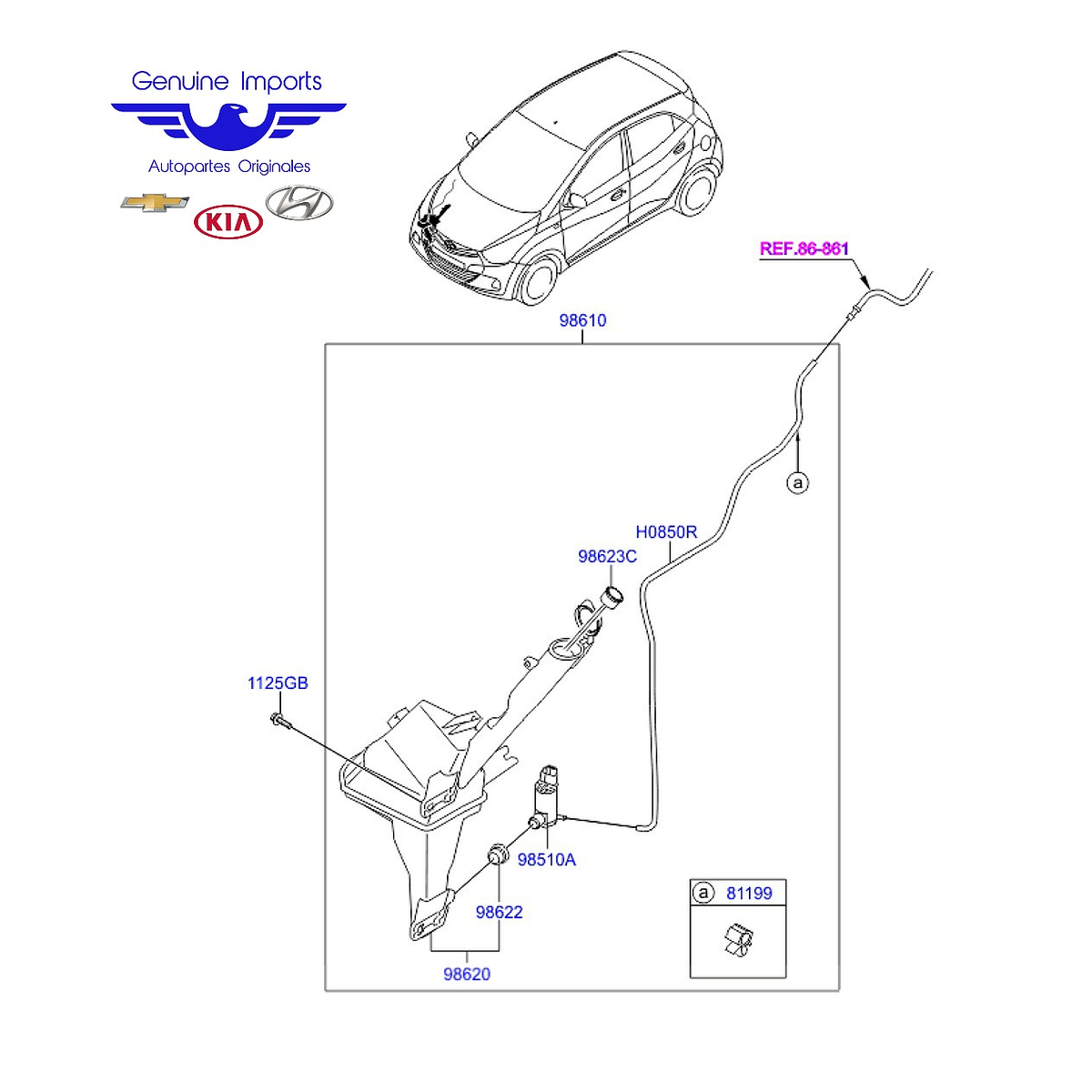 Deposito Limpiabrisas Hyundai Grand I10 Ref: 98620-B4000