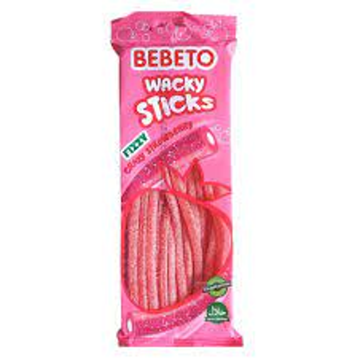 BEBETO WACKY STICKS FIZZI FRUTILLA 180grs. (24) | GINO