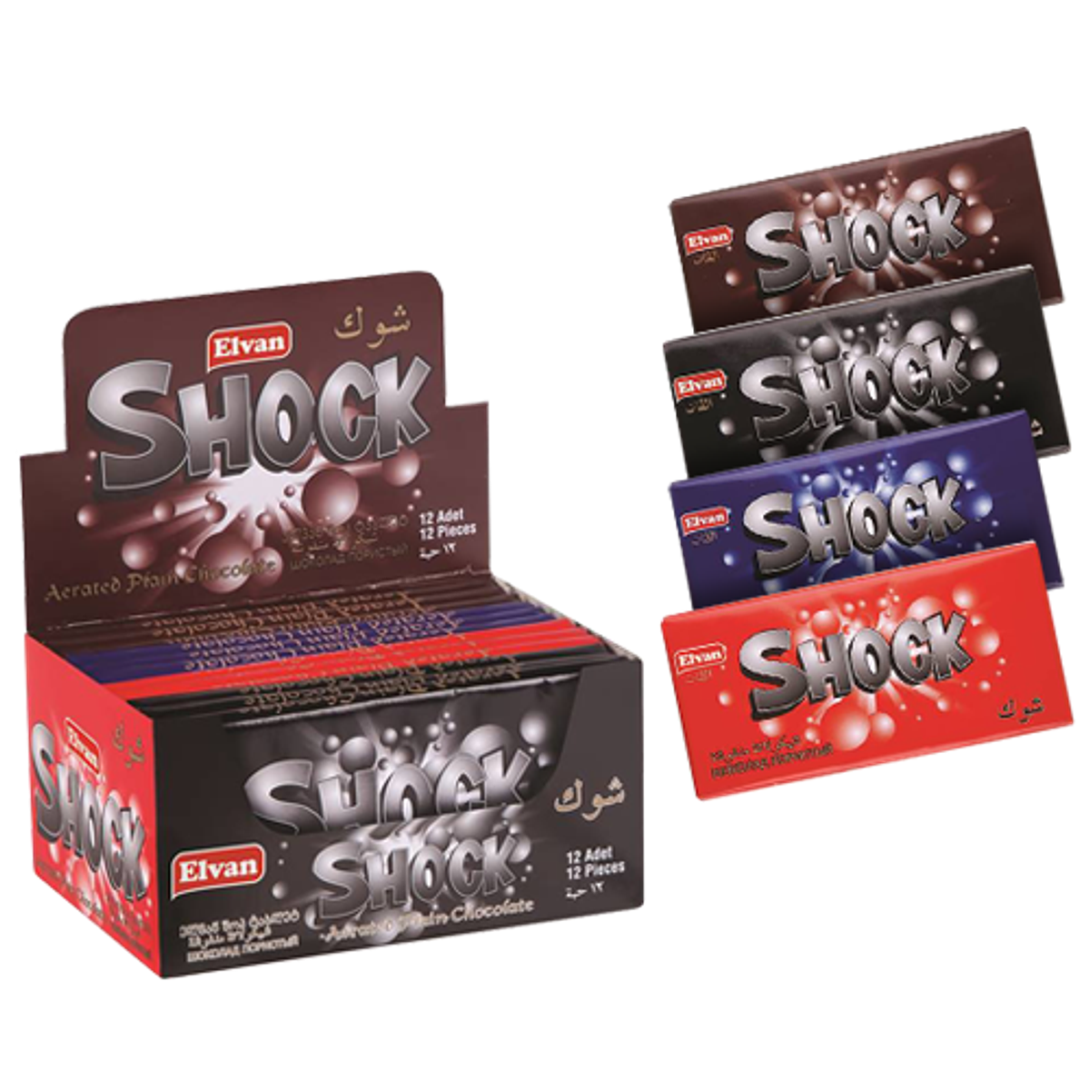 CHOCOLATE SHOCK SURTIDO DISPLAY 60grs.x 12un.(6) | GINO