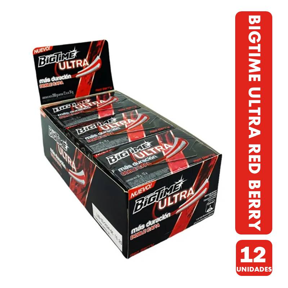 CHICLE BIGTIME ULTRA RED BERRY x 12un. (12) | GINO