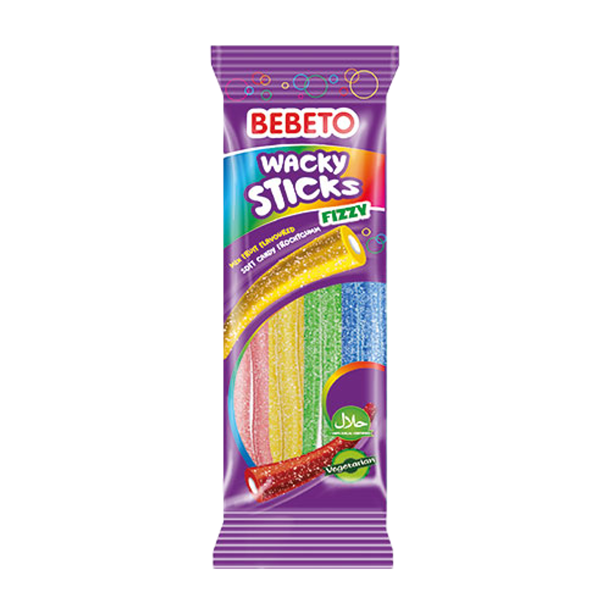 BEBETO WACKY STICKS FIZZI MULTIFRUTA 180grs. (24) | GINO