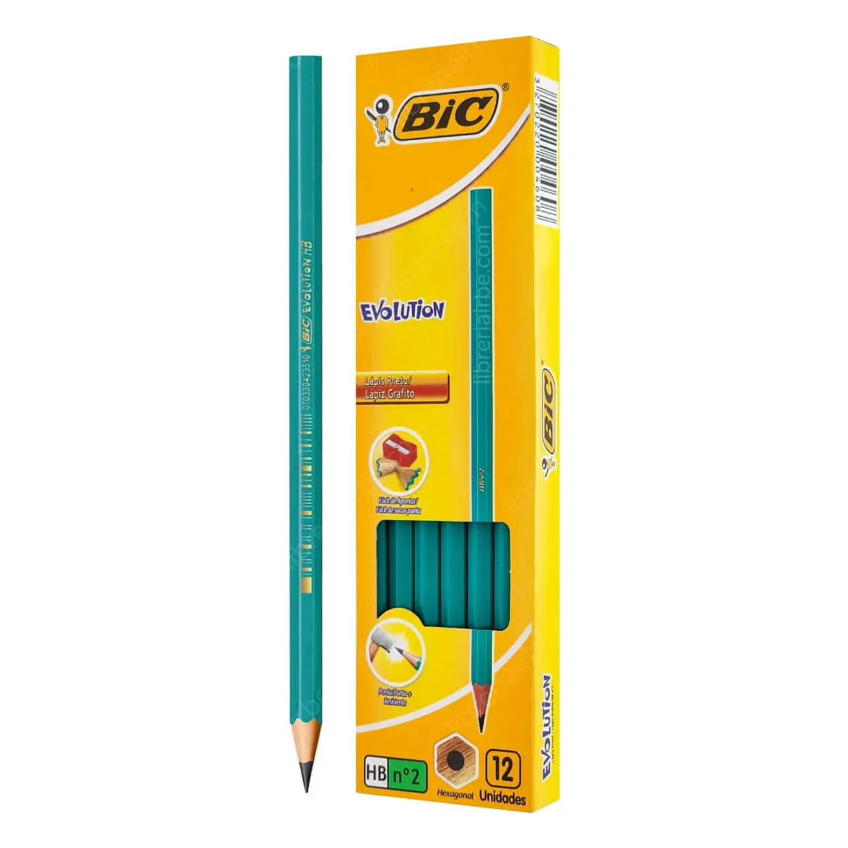 LAPIZ GRAFITO BIC HB2 SIN GOMA x12un. (12) | GINO