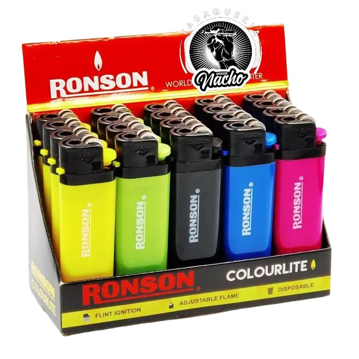 ENCENDEDOR RONSON COLOURLITE DISEÑOS x 20un. (50) | GINO